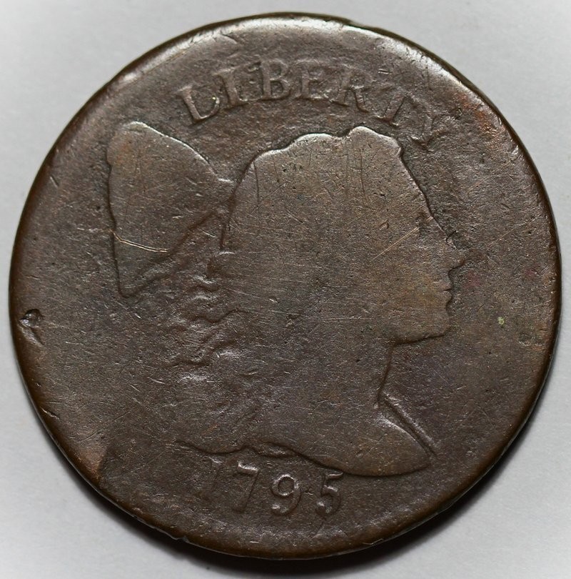 1795 Liberty Cap Large Cent - Plain Edge (S-78), Damage - US 1c Copper ...