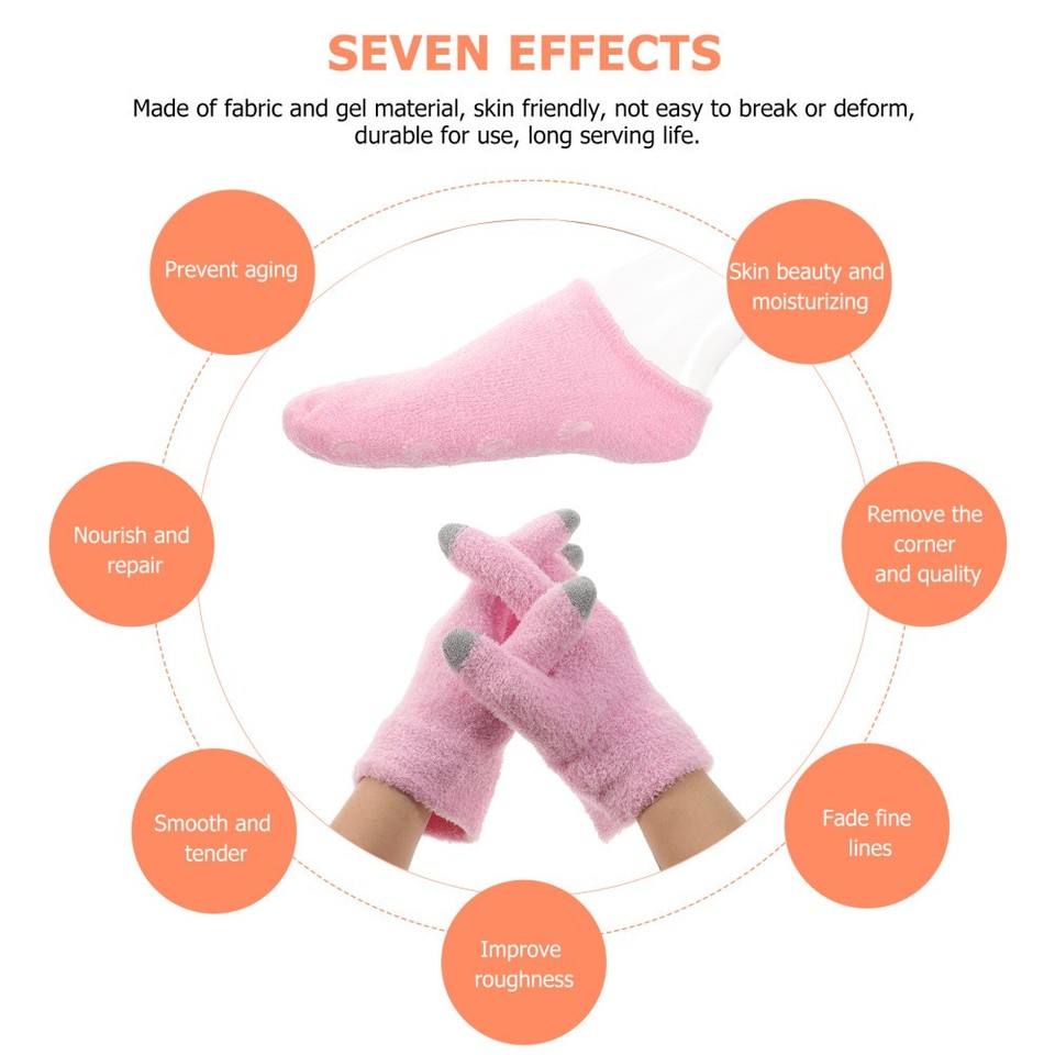 4 Pcs Foot Masks Moisturizing Socks Spa Gloves for Dry Hands Overnight ...