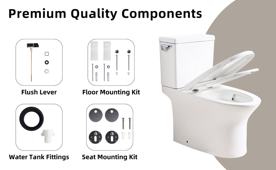 16.5" Elongated Rear Outlet Toilet, 1.28GPF Tornado Flush with Extension Pipes | eBay