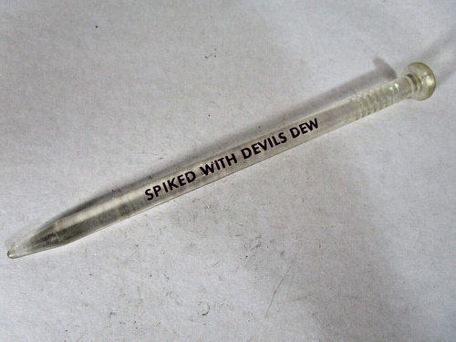 Vintage Spiked with Devils Dew swizzle stirrer Stir Stick by Dorcy nail ...