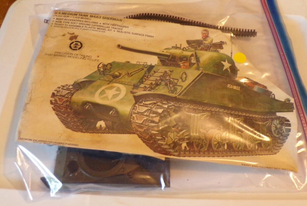 LOOK TAMIYA M4A3 SHERMAN MINIATURE SERIES MODEL KIT SCALE 1/35 NO BOX ...