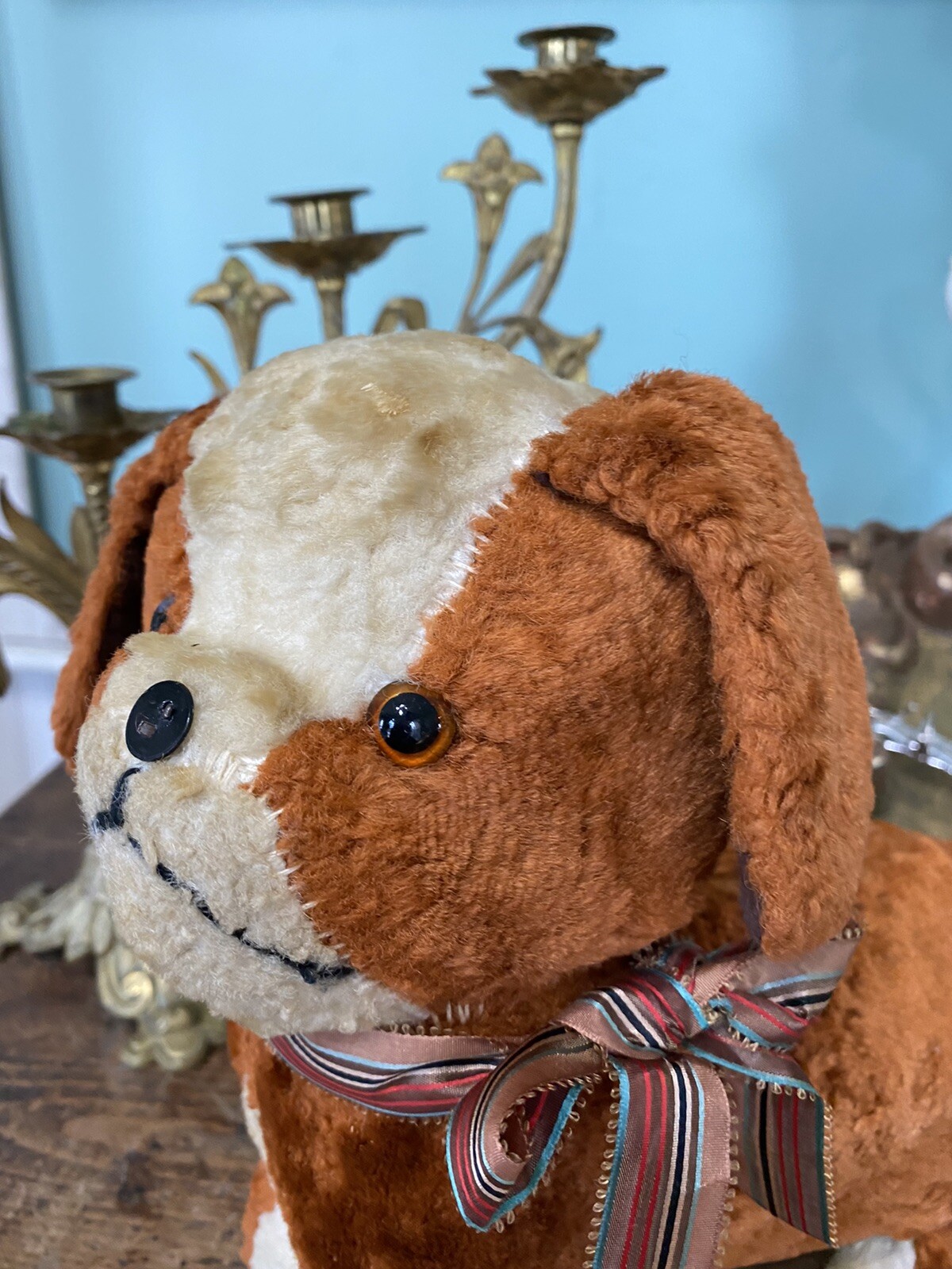 1950’s Vintage Stuffed Dog Bell In Ear Rust And Tan Blonde Charming | eBay