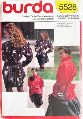 1980's Burda Misses' Jacket Pattern 5528 Size 8-18 UNCUT | eBay Australia