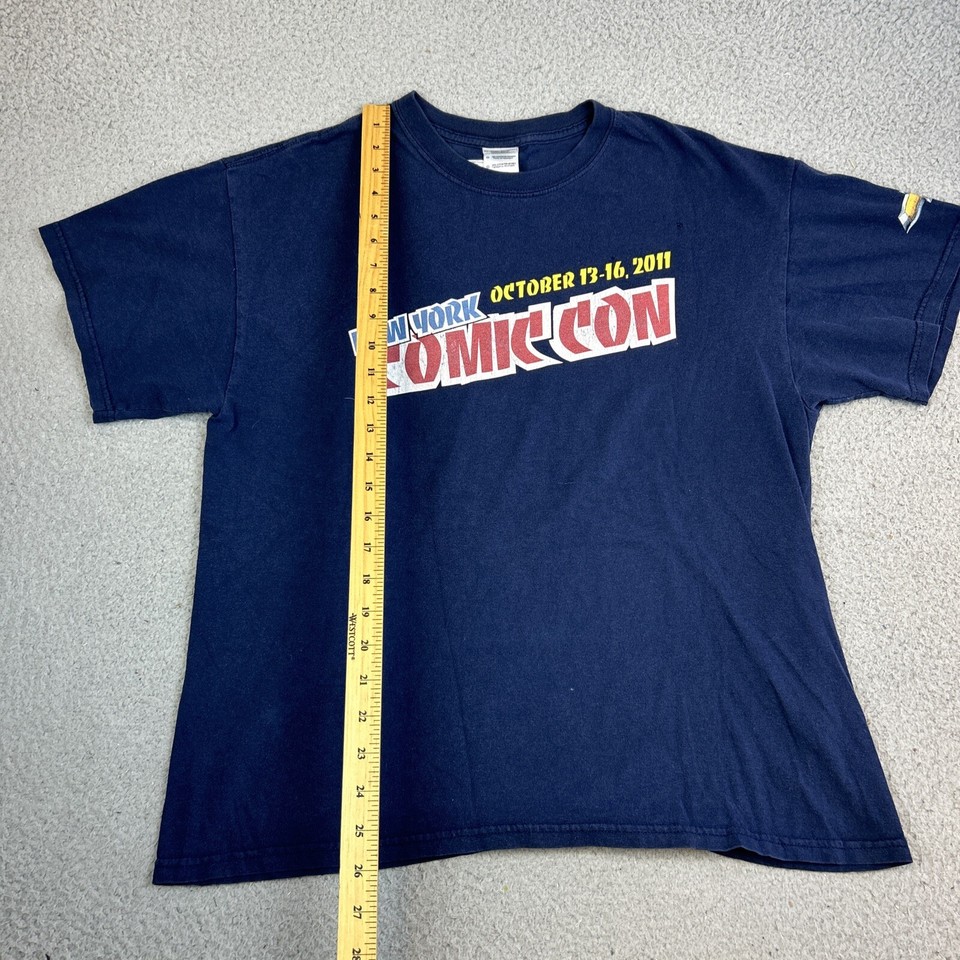 New York Comic Con 2011 Shirt Mens Large Blue Graphic Tee Event Adult ...