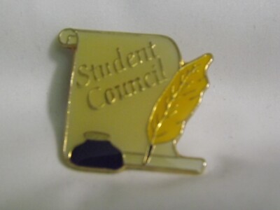 Student Council "Pin With Feather" Lapel Hat Pin | eBay