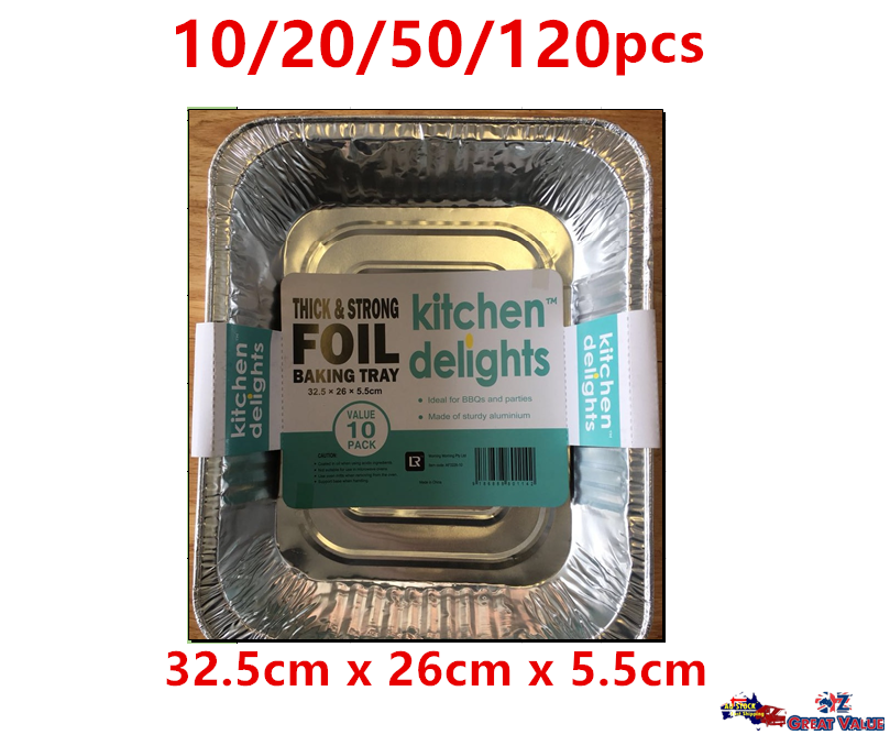 Aluminum Foil Trays Baking Takeaway BBQ Disposable Roasting Oven Party ...