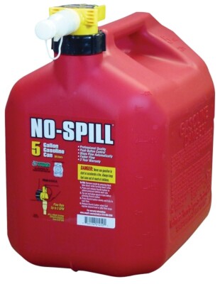 NEW NO SPILL 1460 RED 5 GALLON PLASTIC PUSH BUTTON CONTROL GAS CAN JUG ...