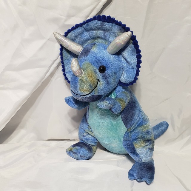 Hugfun International Blue Triceratops Plush Dinosaur 19" Multi-color ...