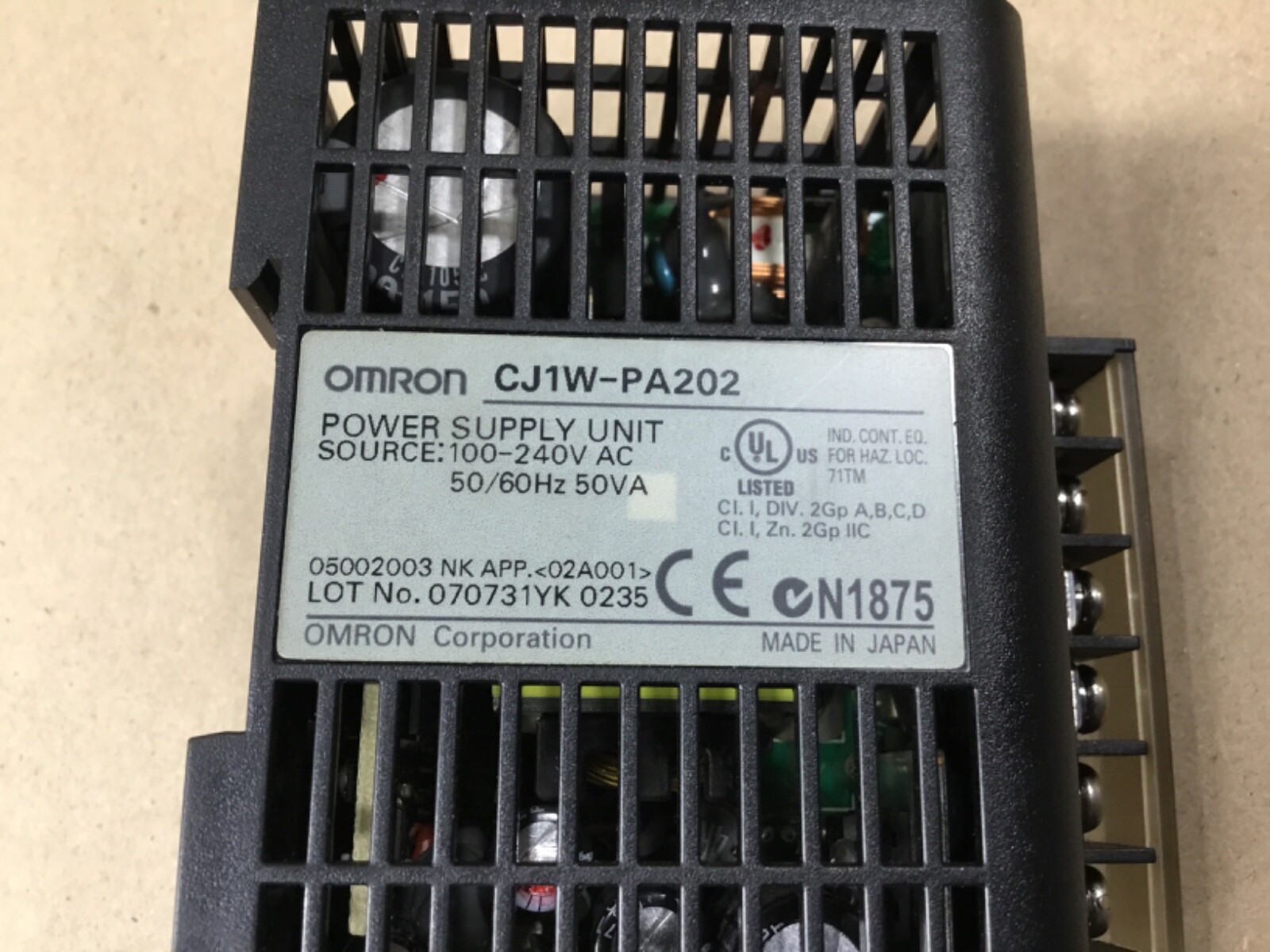 Omron CJ1W-PA202 Power Supply Unit Module PA202 CJ1WPA202 #21H93 | eBay