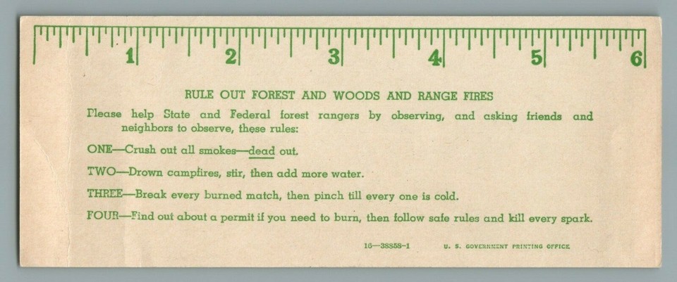 1944 BAMBI BOOKMARK WALT DISNEY PROD PREVENT FOREST FIRES SERVICE US ...