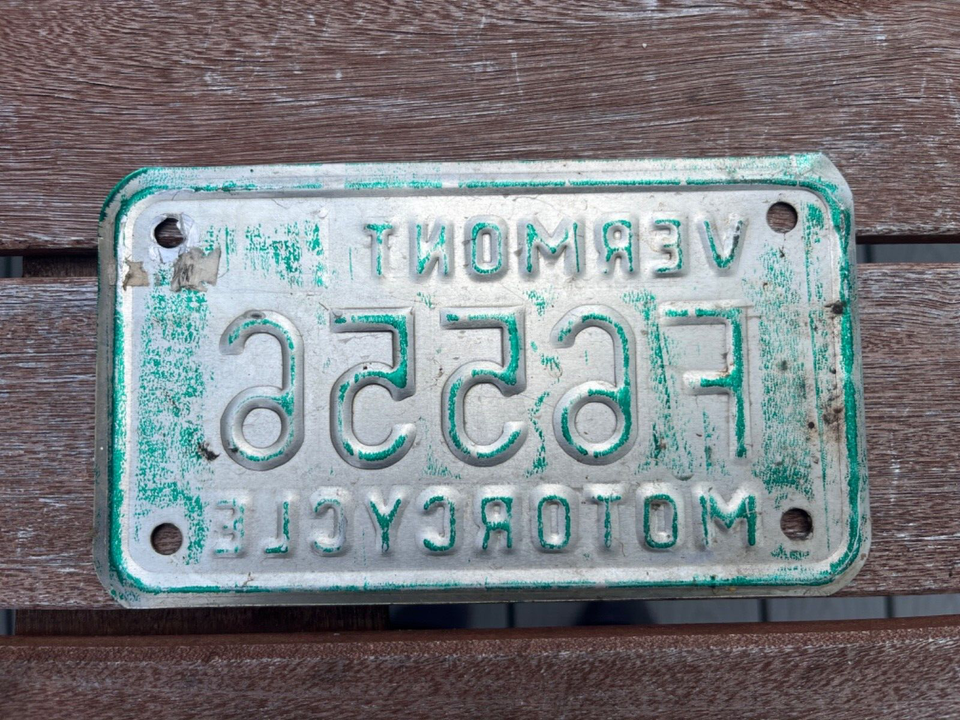 1986 86 VERMONT VT MOTORCYCLE MC LICENSE PLATE # F6556 | eBay