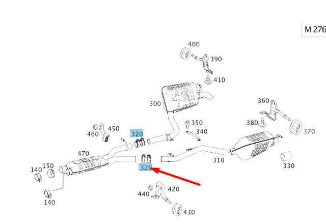 Mercedes-Benz a 0009954602 Rear Muffler Clamp Fits Left or Right Side ...