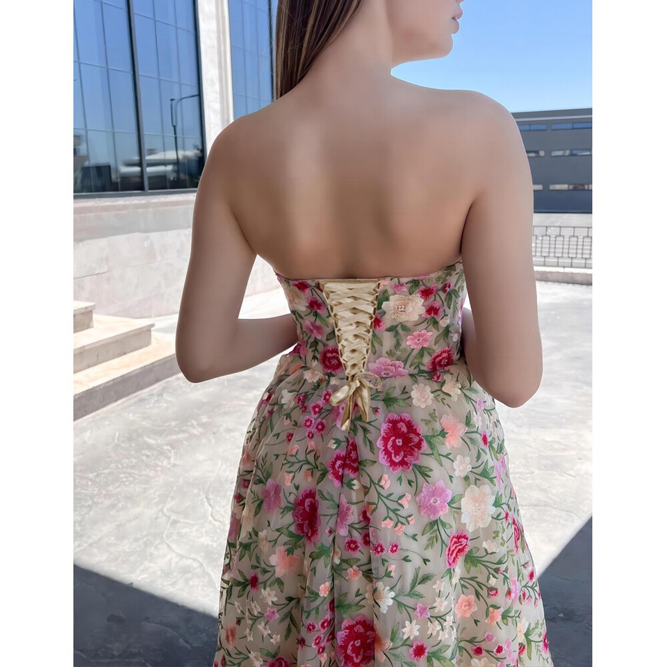 Sleeveless Tulle Embroidered Prom Dresses Lace Formal Evening Party ...