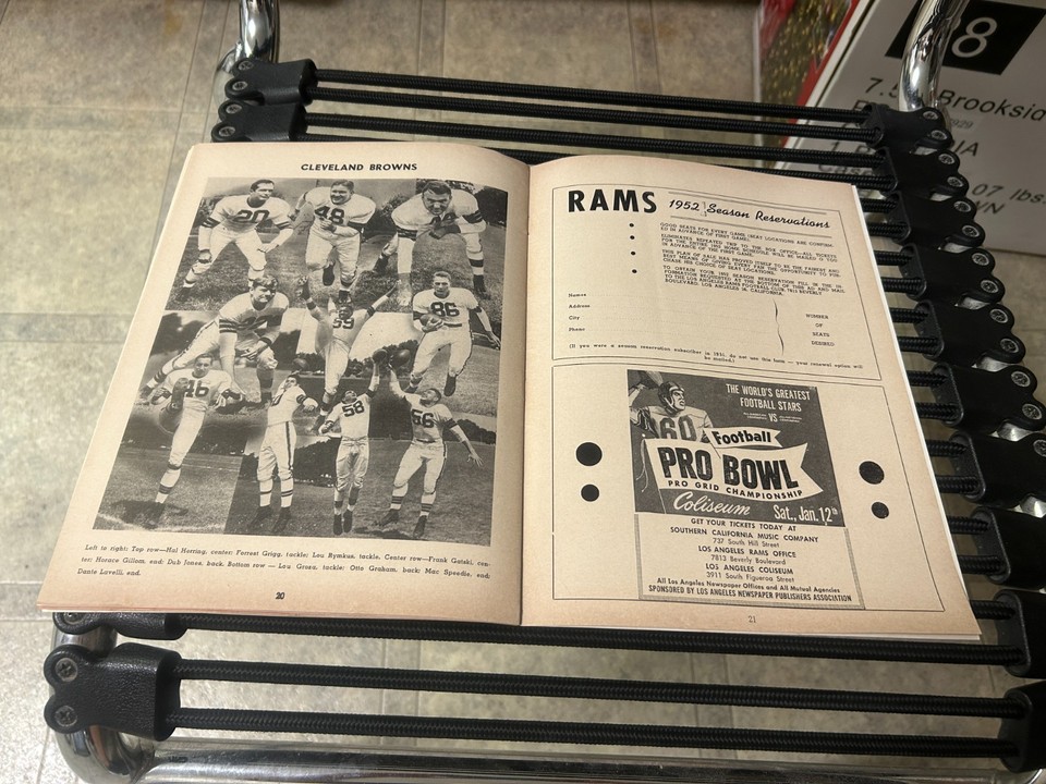 original complete 1951 rams vs. browns NFL FOOTBALL CHAMPIONSHIP GAME ...