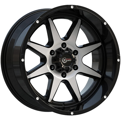 20" 6x5.5 6x139.7 Wheels Rims Set of 4 20x10 -18 Offset Black Set of 4 ...