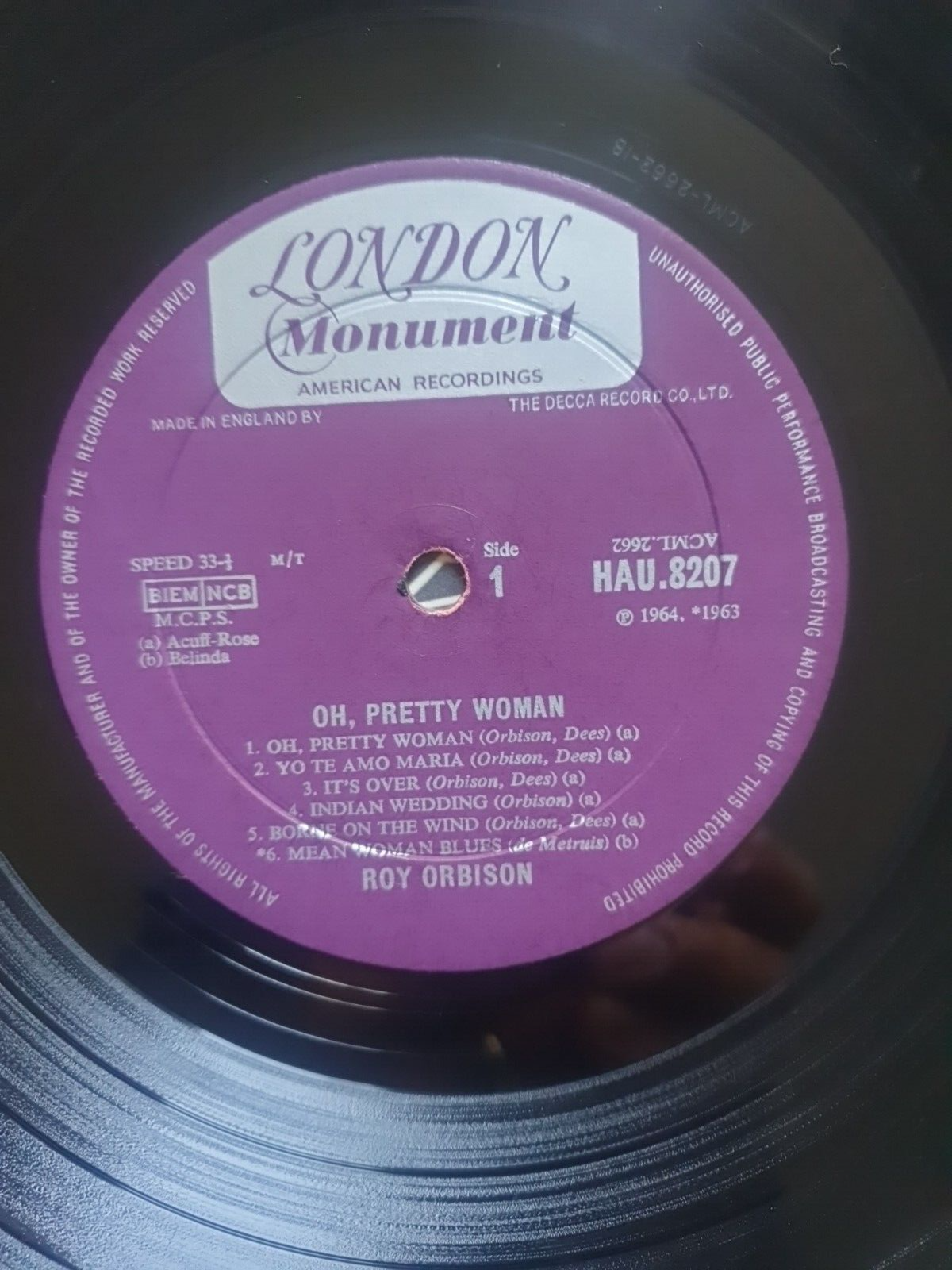 Roy Orbison Original Vinyl Oh, Pretty Woman London Label Retro Music ...