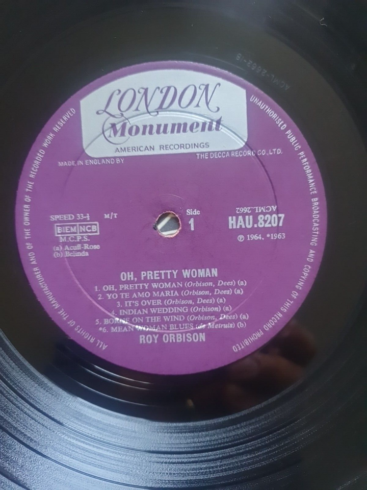 Roy Orbison Original Vinyl Oh, Pretty Woman London Label Retro Music ...