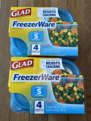 Glad Freezerware 8 Small Containers S With Lids BPA Free Freezer Ware 2 ...