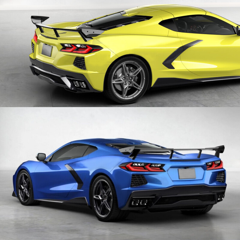 Rear High Wing Spoiler For 2020 2021 2022 23 Corvette C8 Models Gloss ...