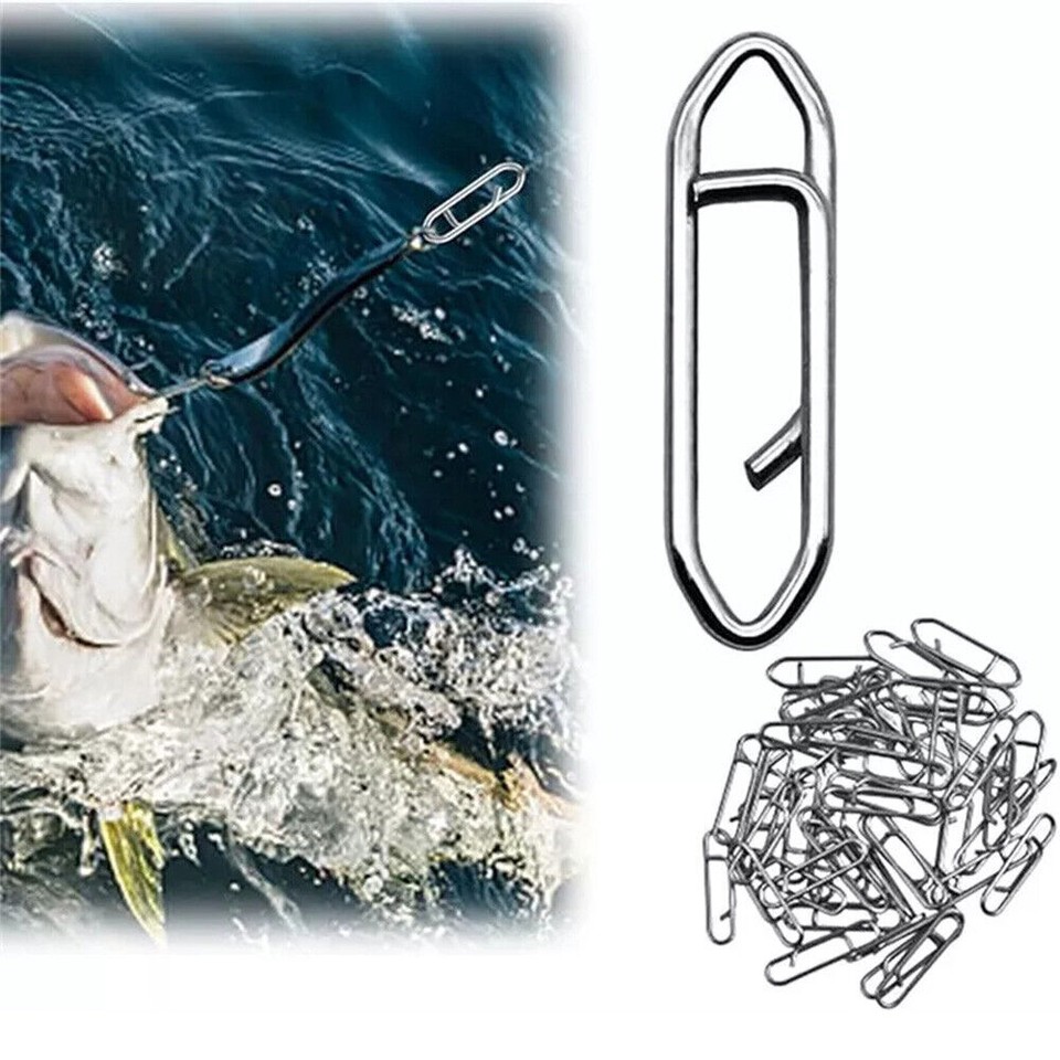 Fishing Clip Power Clips 100Pcs Stainless Steel Fishing Snaps For ...