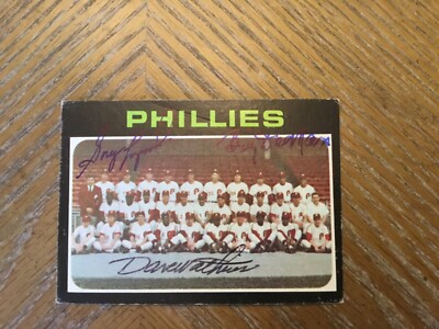 Autographed 1971 Phillies TC w/ Luzinski, Demars & Watkins | eBay