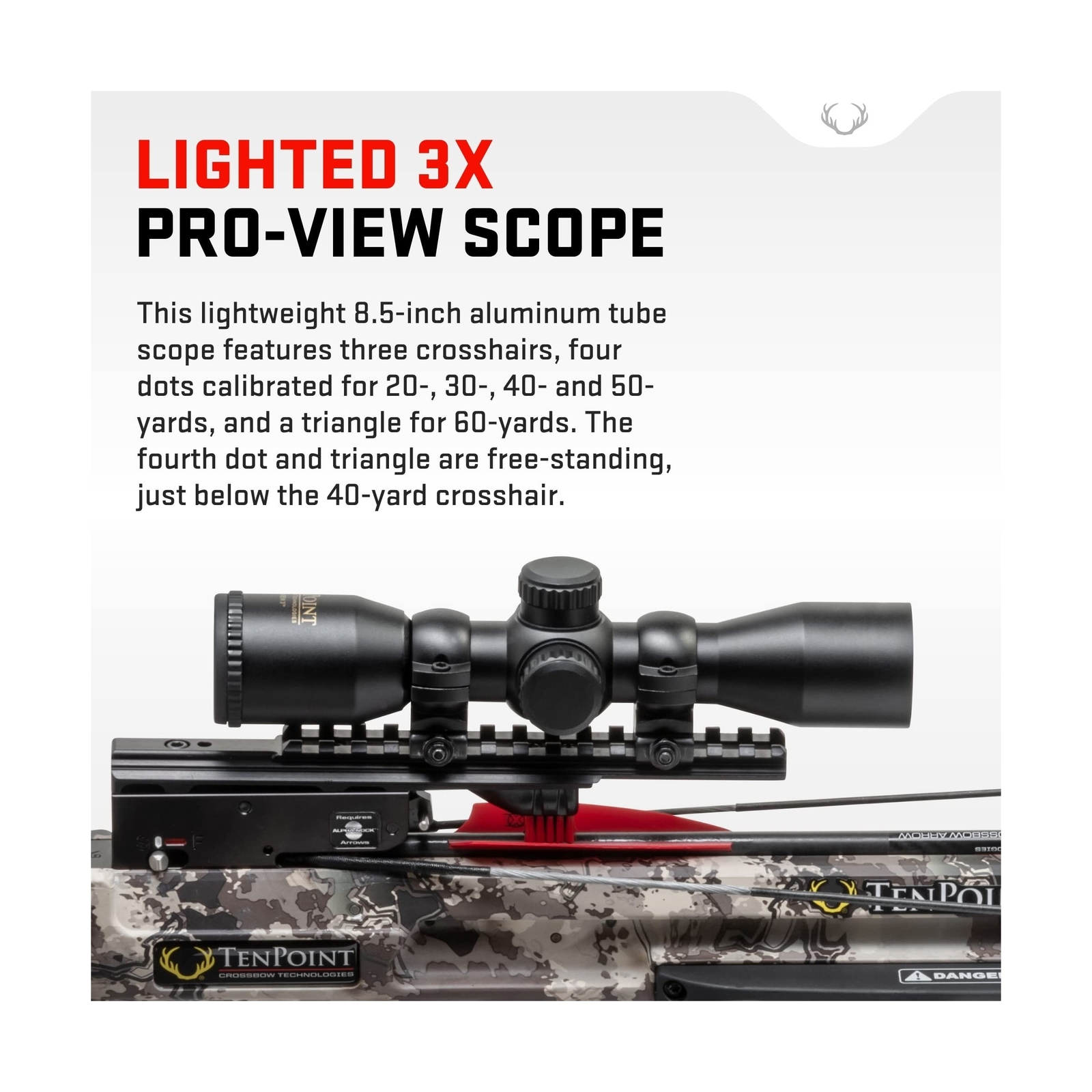 TenPoint HCA-097-II Pro-View 2 3x Illuminated Crossbow Scope for sale ...