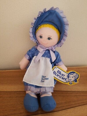 Vintage Blue Bonnet Butter Sue 1986 Stuffed Plush Blonde Girl Doll ...