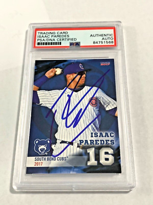 Isaac Paredes autograph signed 2017 South Bend Cubs baseball card PSA ...