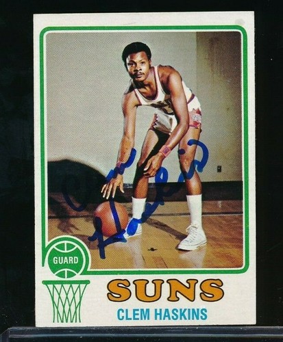 1973 Topps #59 Clem Haskins signed autographed Suns clean card & sig ...