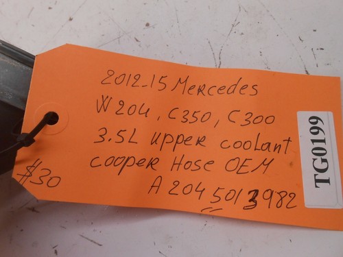2012-15 Mercedes 204,C350 C300 3.5L Upper Coolant Cooper Hose ...