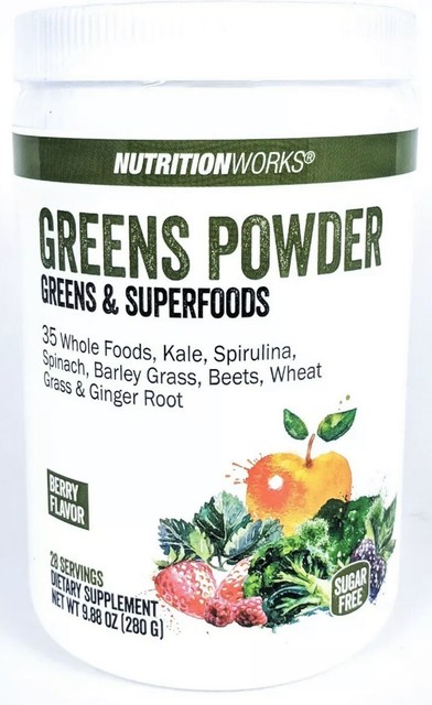 Nutritionworks Greens Powder Supplement Superfoods Berry Flavor 9.88oz ...
