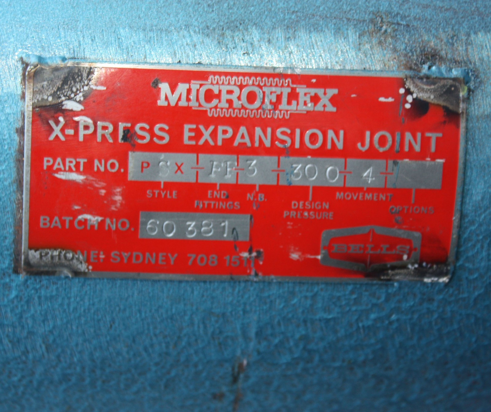 BELLS Microflex bellows X-PRESS EXPANSION JOINT 300 PSI PSX-FF-3-300-4 ...