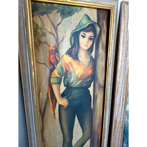 Vintage Jean Maio Big Eyed Girls Harlequin Pictures A Lambert Frame Set ...