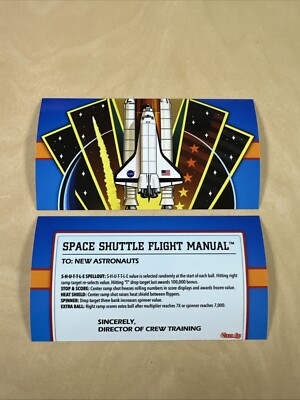 Williams Space Shuttle Pinball Apron Cards | eBay