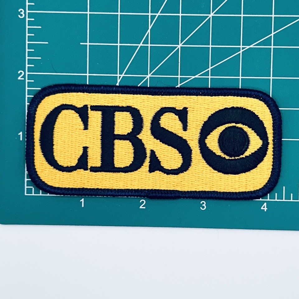 CBS TV Embroidered Patch Eye Logo Gold Blue News Sports Television Sew ...