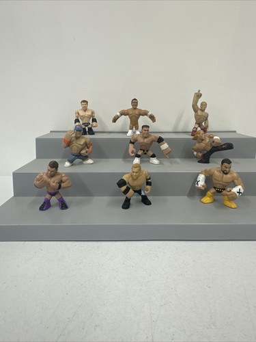 LOT of 9 Mattel WWE Rumblers Mini Action Figure 2" Cena, CM Punk & More ...