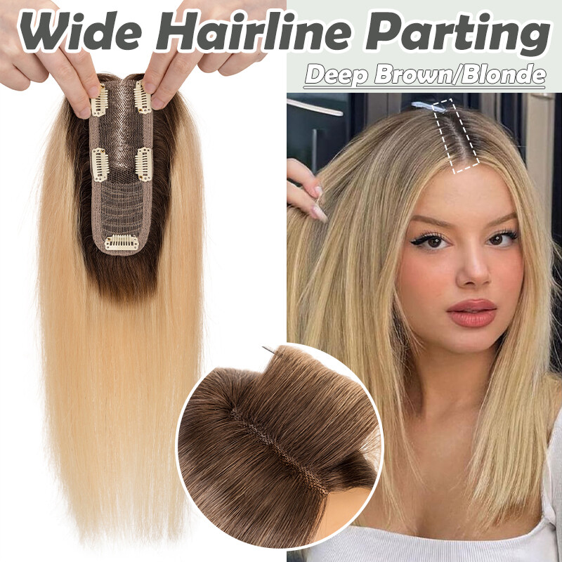 Clip in Remy 100% Human Hair Topper Toupee Women Hairpiece Wiglets 150% ...