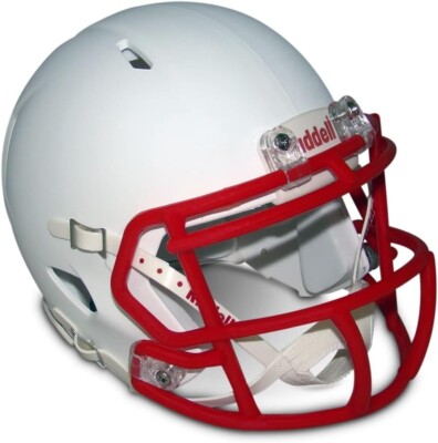 Matte White with Scarlet Red Mask Blank Riddell Speed MINI Helmet ...