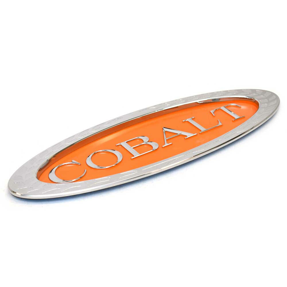 Cobalt Boat Logo Emblem 453133 | W/ Wreath Silver / Orange Aluminum | eBay