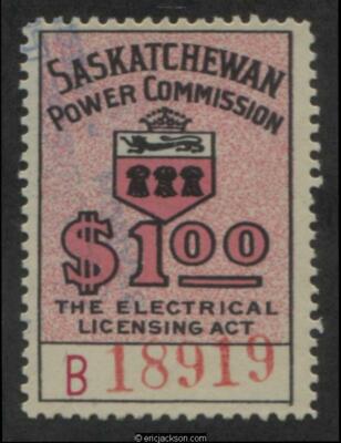 Saskatchewan Electrical Stamp, SE22 used, F-VF | eBay