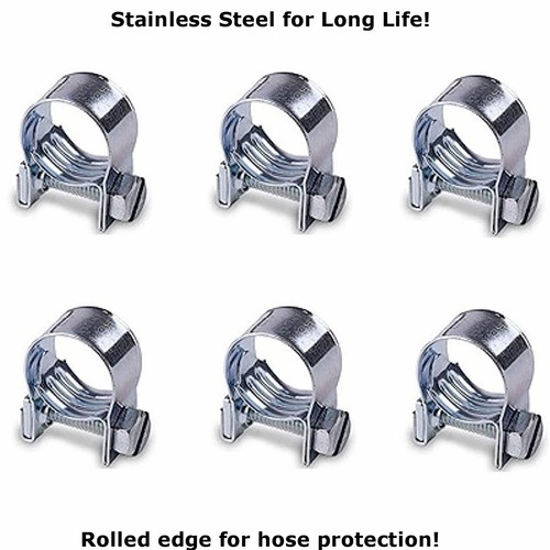 6 - 13mm Stainless Steel Fuel Injection Hose Clamp Audi BMW Mercedes ...