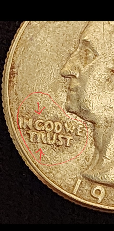 RARE Circulated 1982 D ERROR QUARTER Double Die Heavy on (IN GOD WE ...