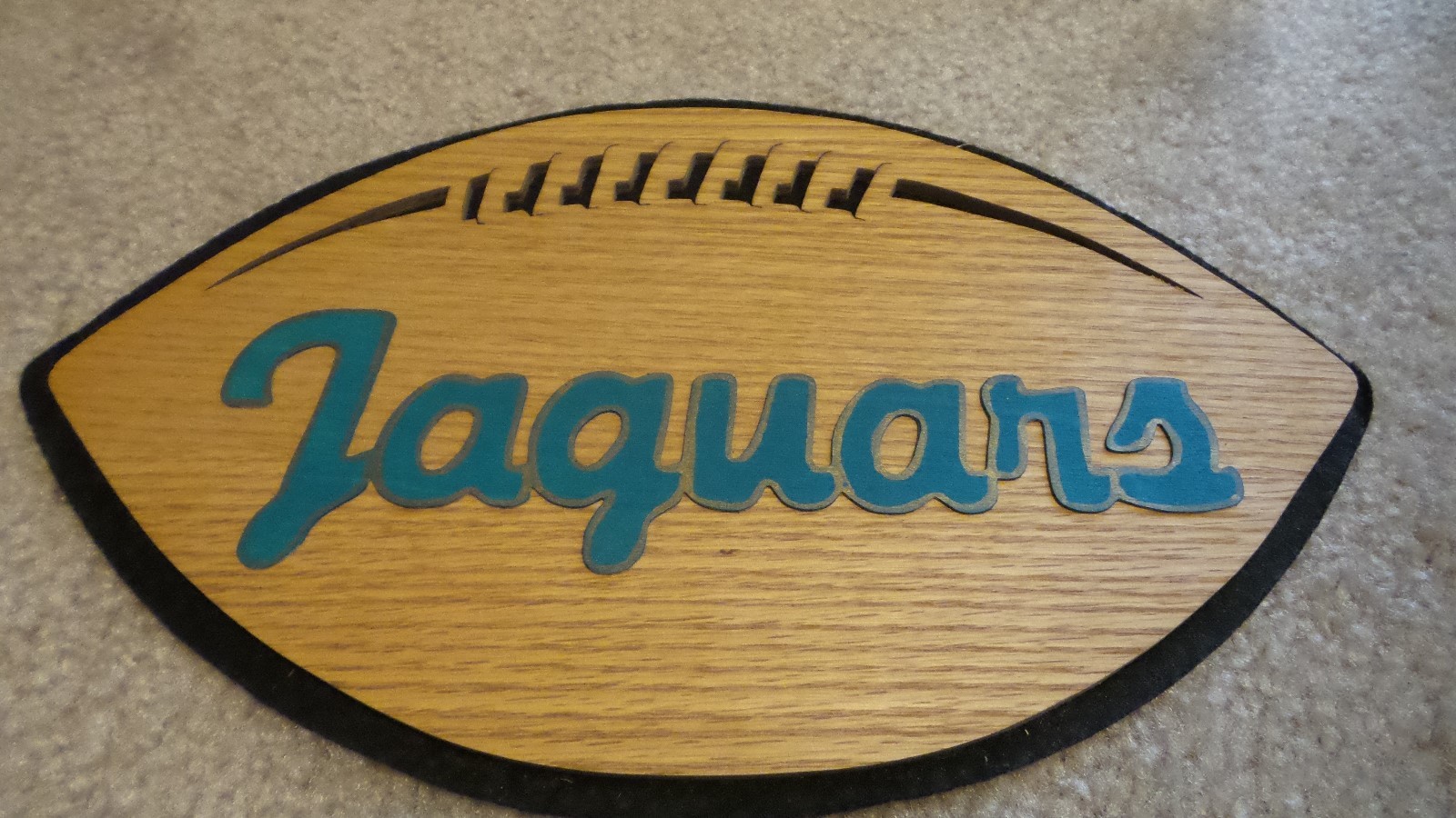 NFL Wall Hanging Handmade Football 11 1/2 X 7 Jacksonville Jaguars | eBay