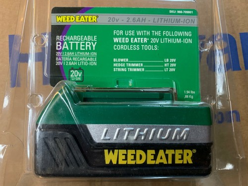 WeedEater 20v 2.6AH Lithium-ion Battery 966709801 WEED EATER LB20V ...