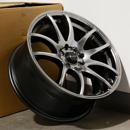 17x8 Hyper Black Wheels Vors TR4 4x100/4x114.3 35 (Set of 4) 73.1 ...