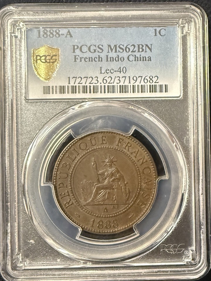 French Indo-China 1888-A Cent Centime PCGS MS62BN Glossy Brown | eBay