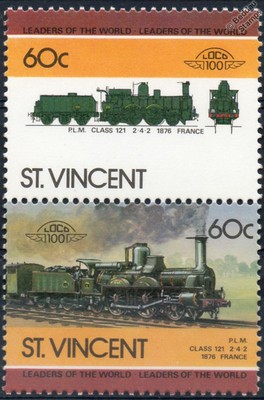 1876 PLM Class 121 2-4-2 Belle Epoque Express Train Stamps / LOCO 100 ...