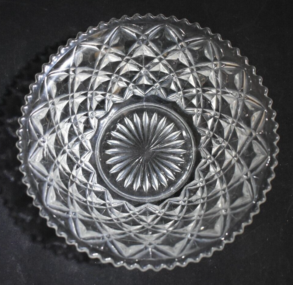 IMPERIAL GLASS - Diamond Block Clear Glass Serving / Trinket Bowl - 7 3 ...
