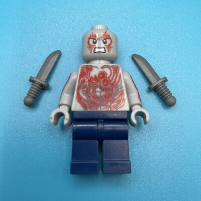 Lego Marvel Super Heroes Drax Minifigure 76081 with Daggers Blue pants ...