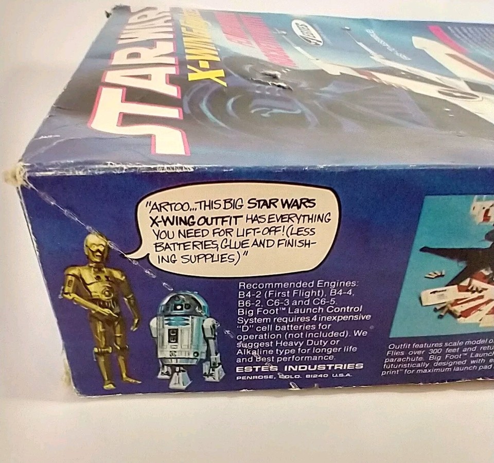 RARE VINTAGE 1977 STAR WARS X-WING FIGHTER KIT by ESTES - EMPTY BOX ...